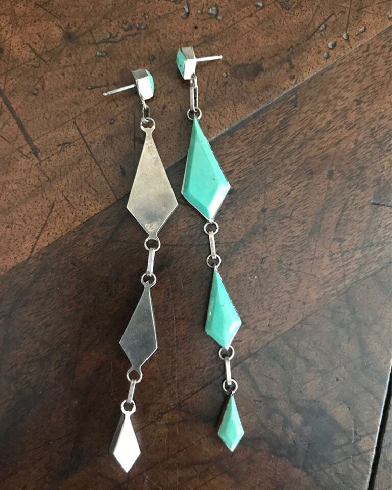 Long Pale Green Turquoise Earrings